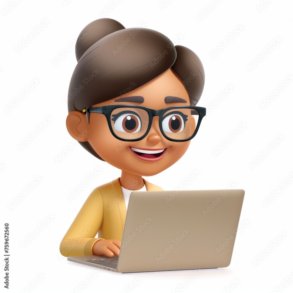 Simple emoji of a person teaching computer software and distance ...