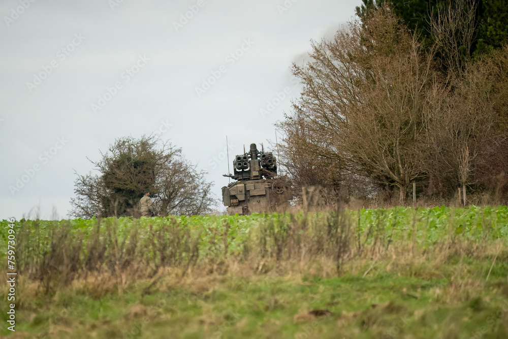 British Army Alvis Stormer Starstreak CVR-T tracked armoured vehicle ...