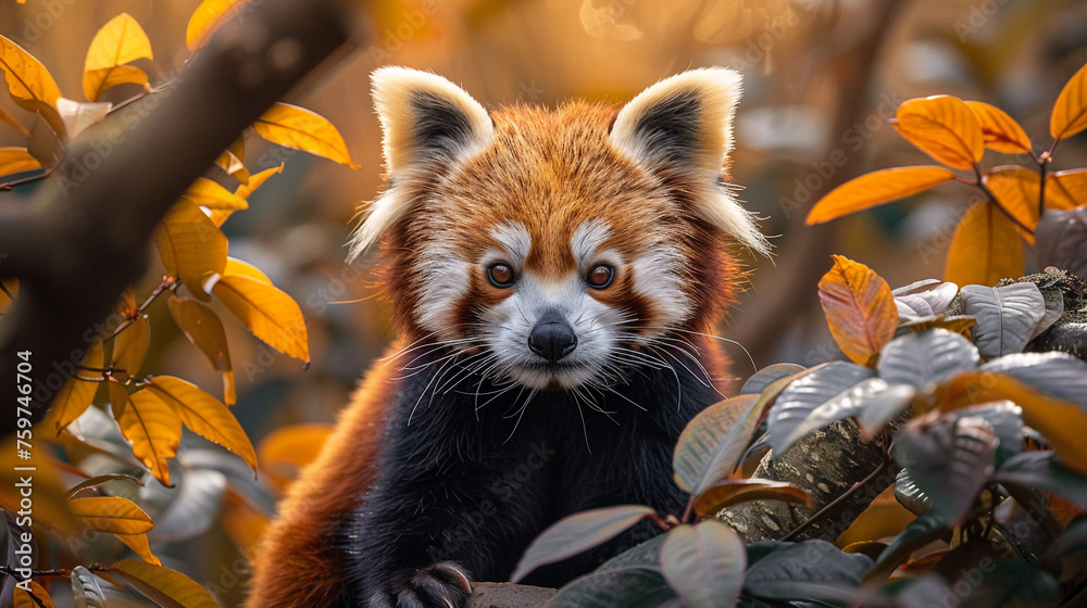 wildlife photography, authentic photo of a red panda in natural habitat ...