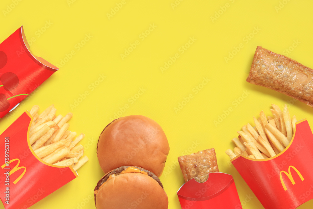 Kyiv, Ukraine - January 31, 2024: French fries in paper packaging ...