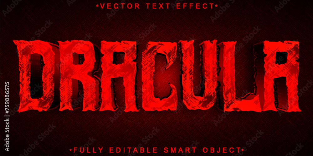 Red Horror Vampire Dracula Vector Fully Editable Smart Object Text ...