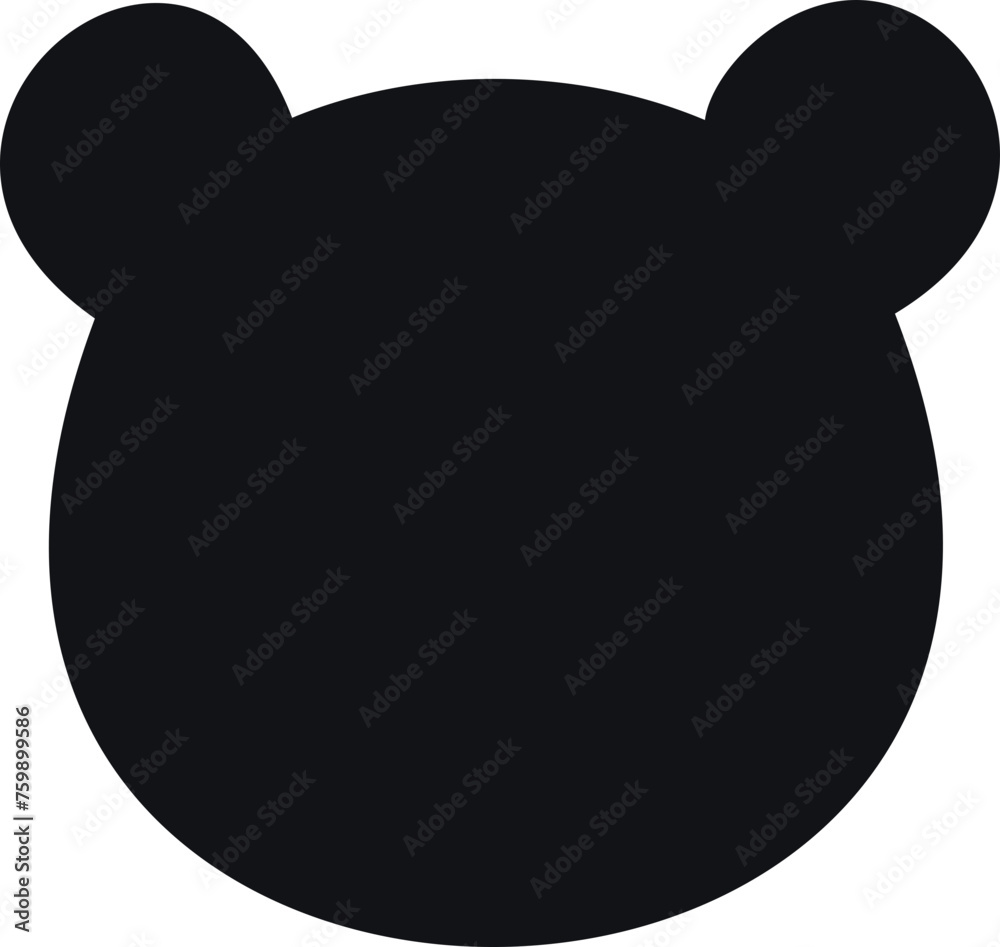 Teddy bear head silhouette vector art Stock Vector | Adobe Stock