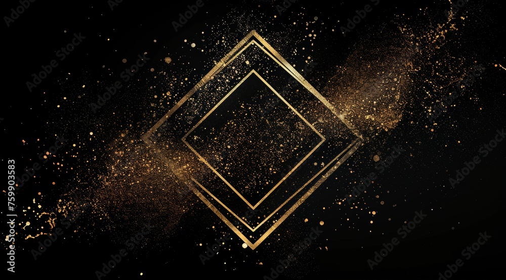 Luxury gold and black premium vip card background. A golden square ...