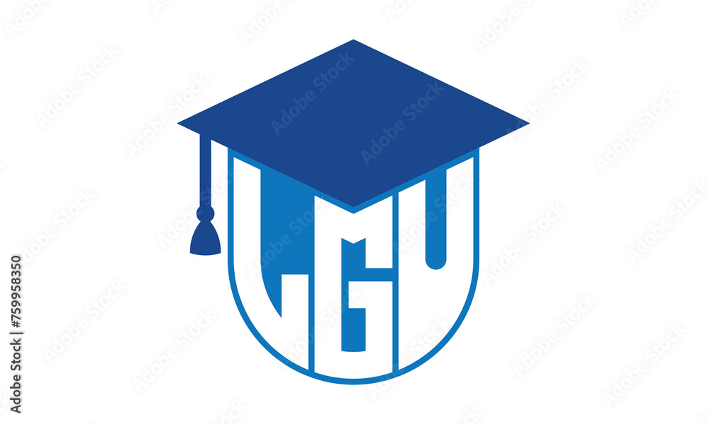 LGU initial letter academic logo design vector template. school college ...