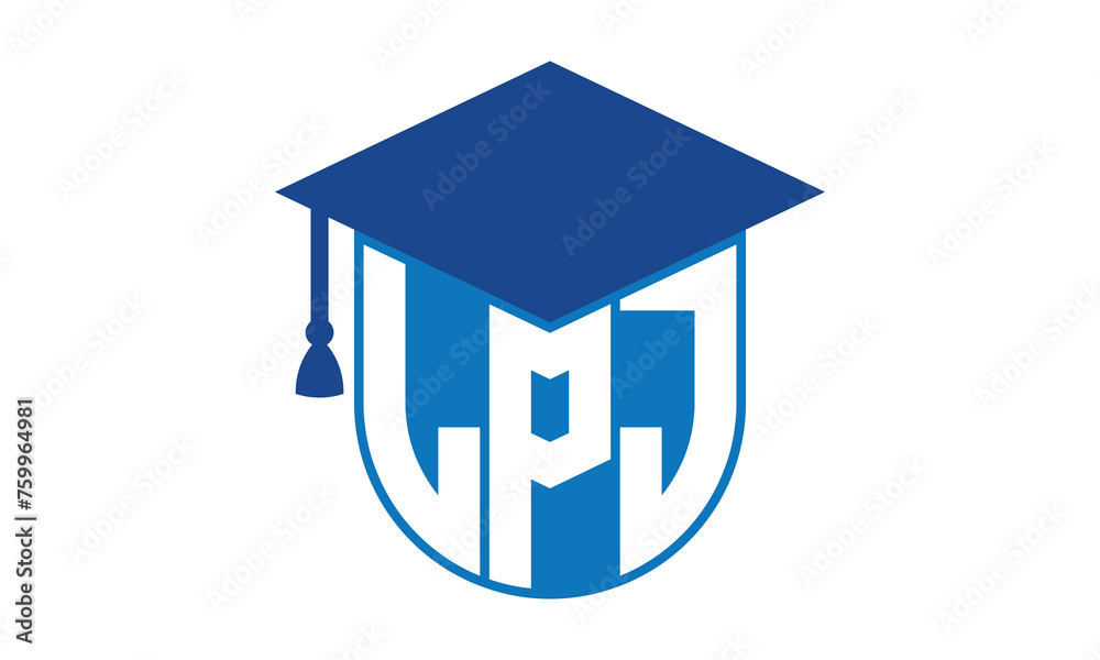 LPJ initial letter academic logo design vector template. school college ...