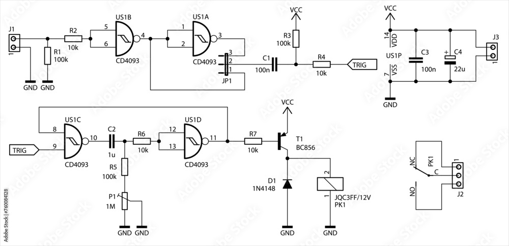 Schematic diagram of electronic device. Vector drawing electrical ...