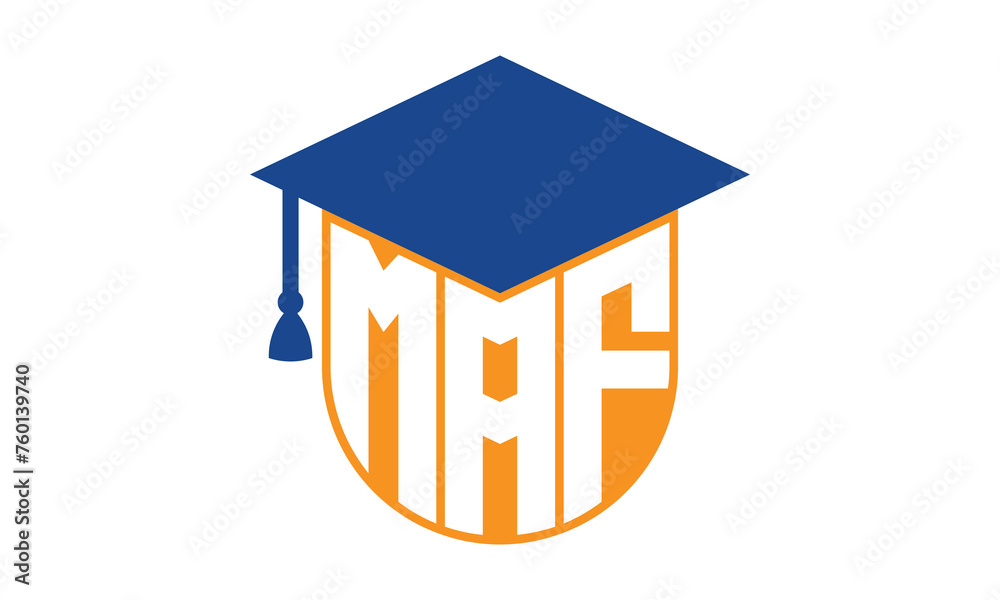MAF initial letter academic logo design vector template. school college ...