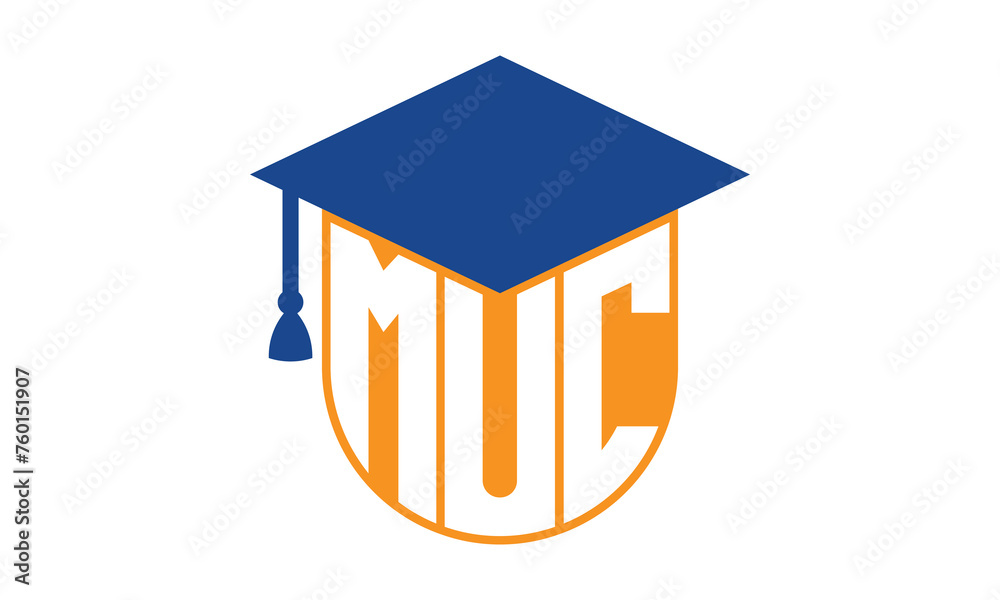 MUC initial letter academic logo design vector template. school college ...