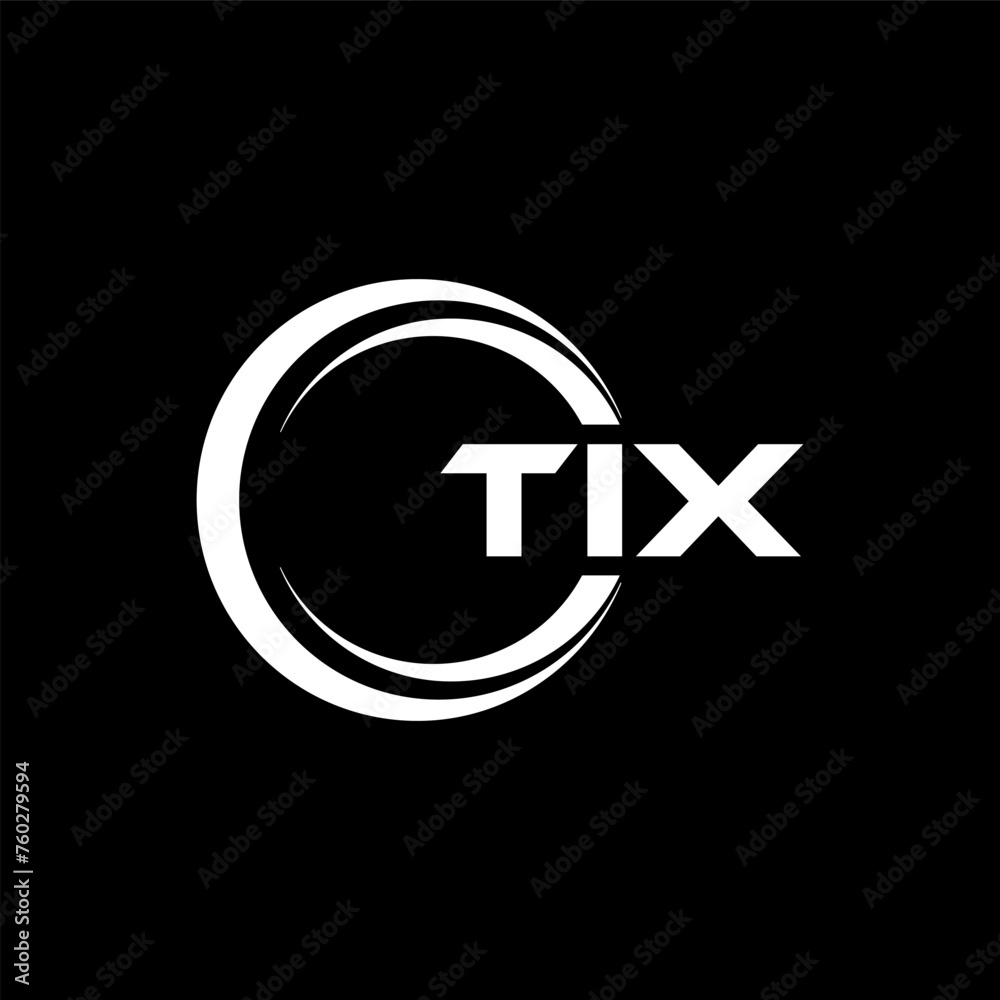 TIX letter logo design with black background in illustrator, cube logo ...