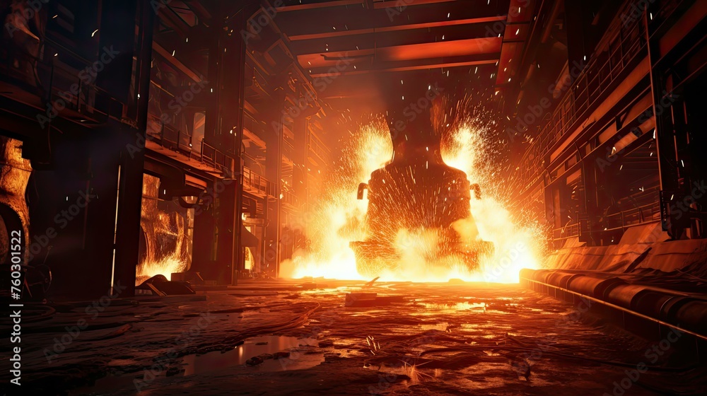 beams light steel mill illustration columns fabrication, manufacturing ...