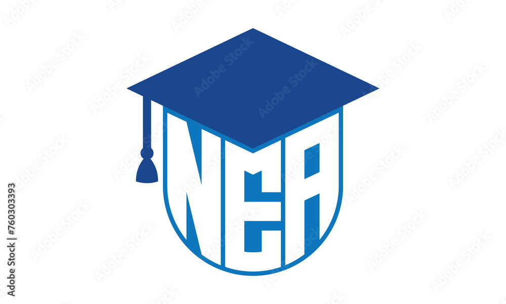 NEA initial letter academic logo design vector template. school college ...