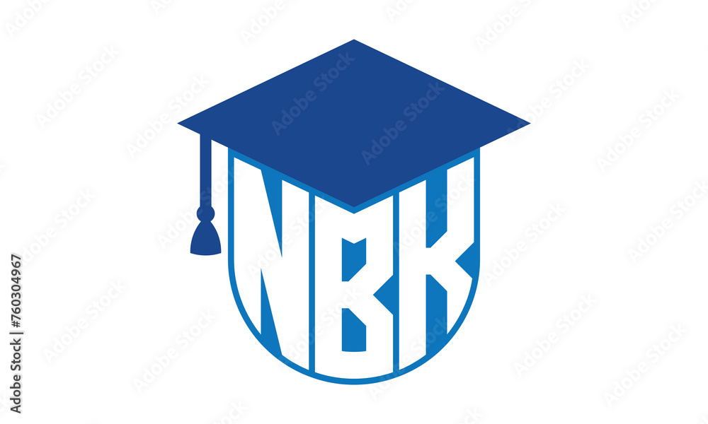 NBK initial letter academic logo design vector template. school college ...