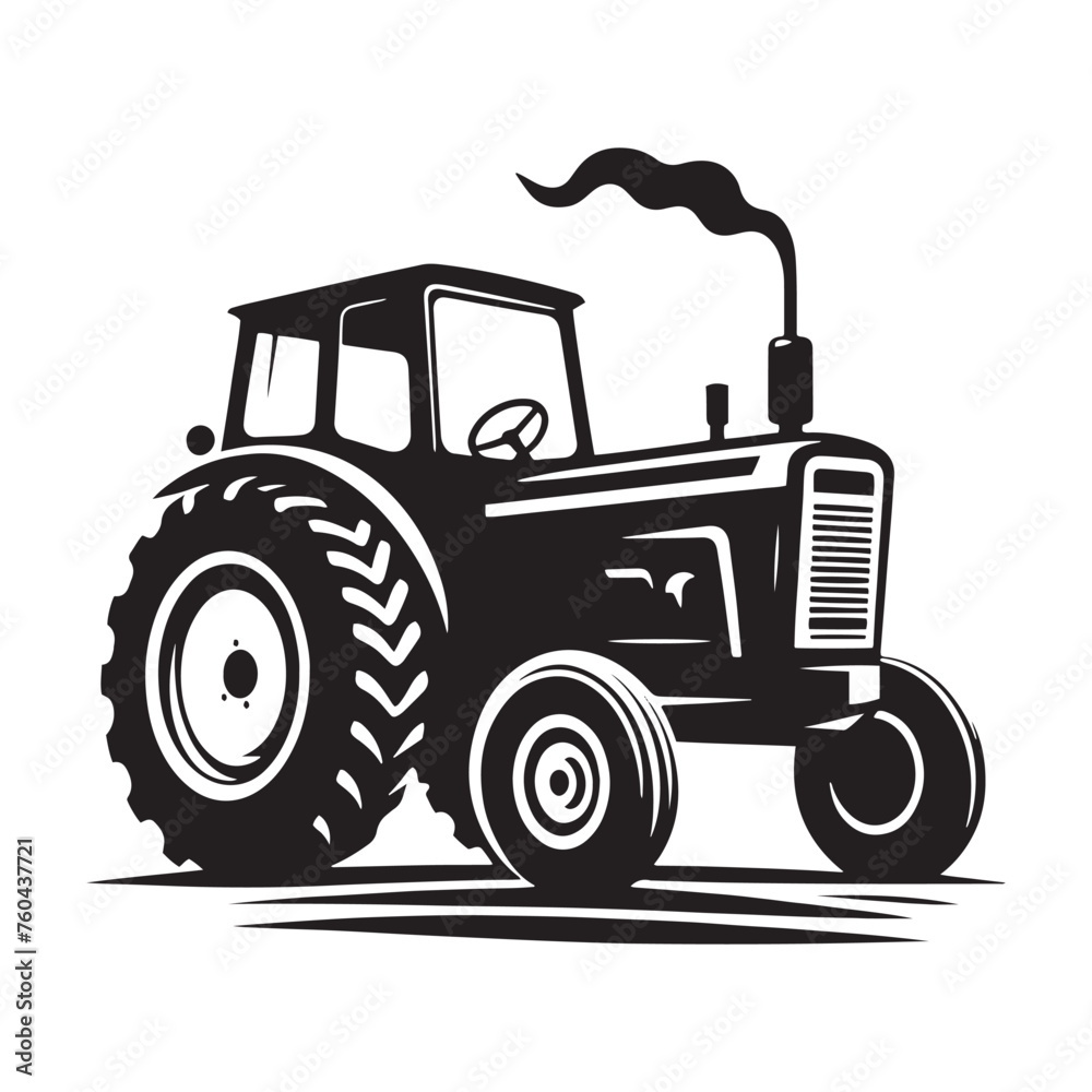 Farm Workhorses: Tractor Silhouette Vector for Agricultural Designs and ...