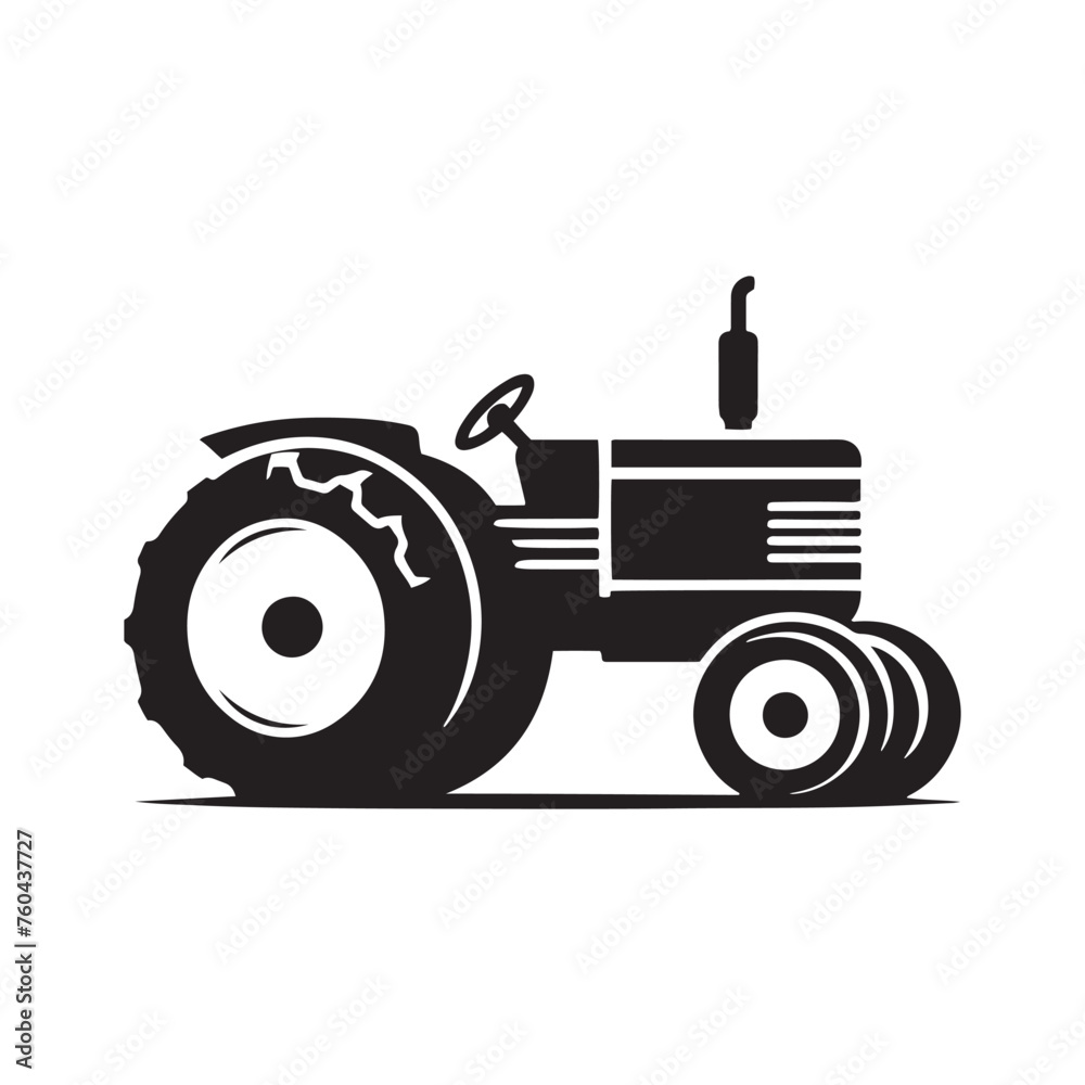 Farm Workhorses: Tractor Silhouette Vector for Agricultural Designs and ...
