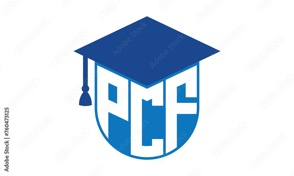 PCF initial letter academic logo design vector template. school college ...