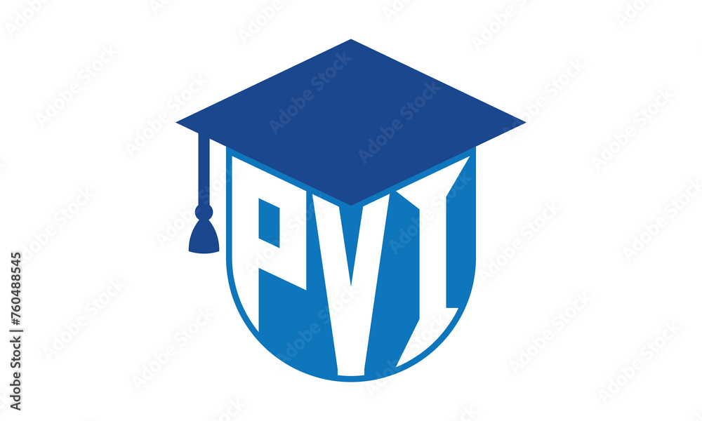 PVI initial letter academic logo design vector template. school college ...