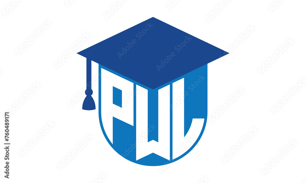 PWL initial letter academic logo design vector template. school college ...