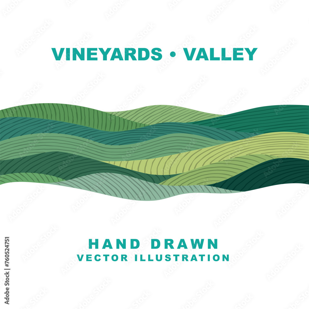 Vector de Stock Valley abstract illustration. Hand drawn stylized ...
