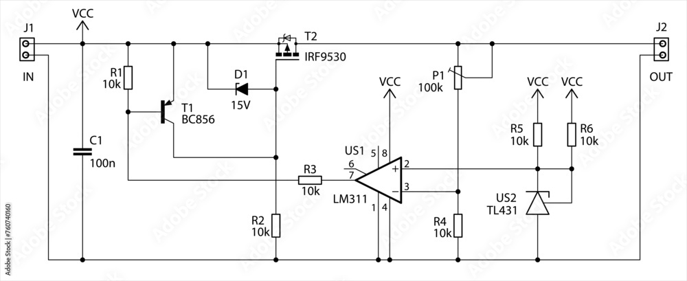Schematic diagram of electronic device. Vector drawing electrical ...
