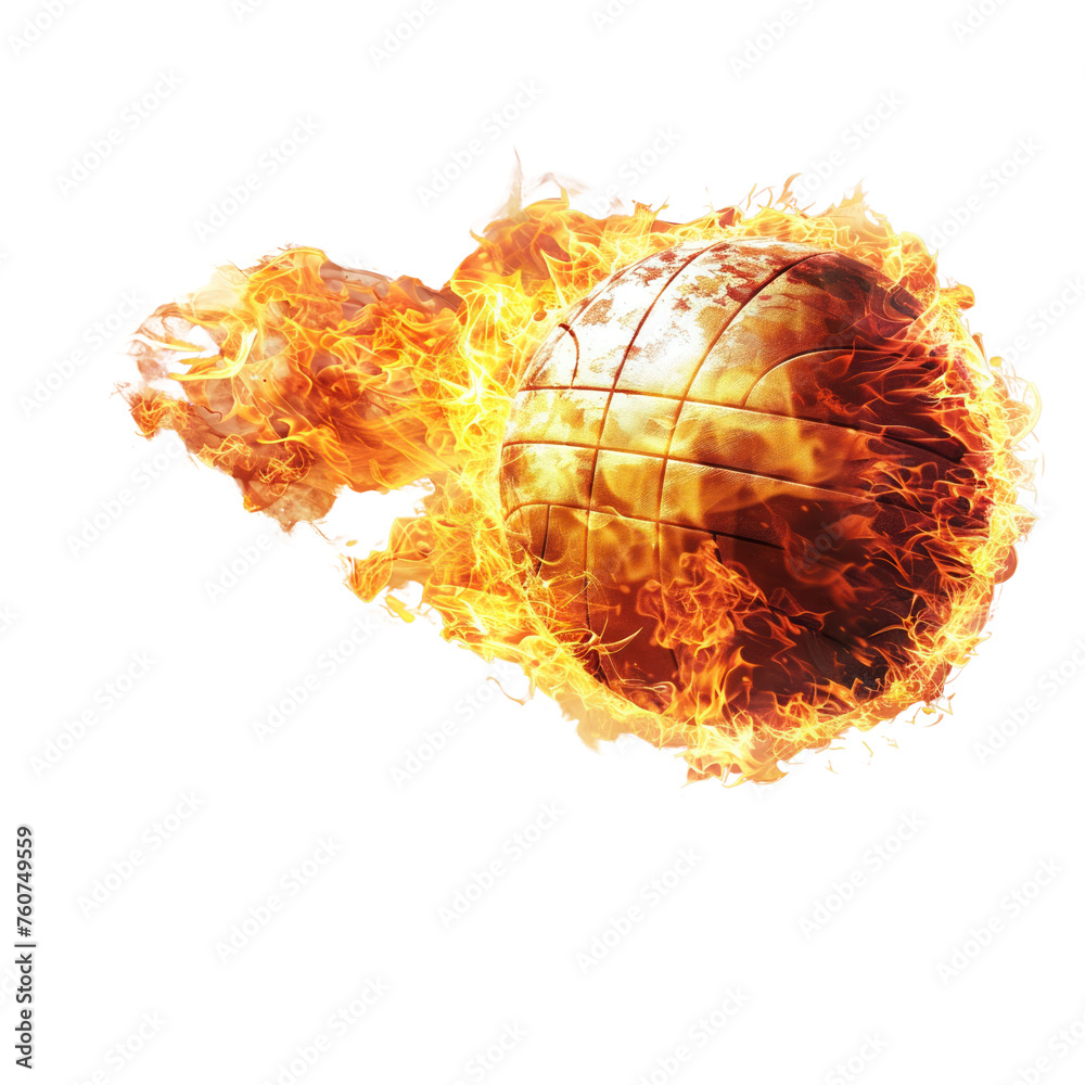 Volleyball on fire isolated on white background PNG transparent ...