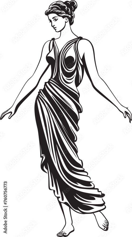 Olympian Opulence Vector Design of Greek Goddess Mythical Maiden Iconic ...