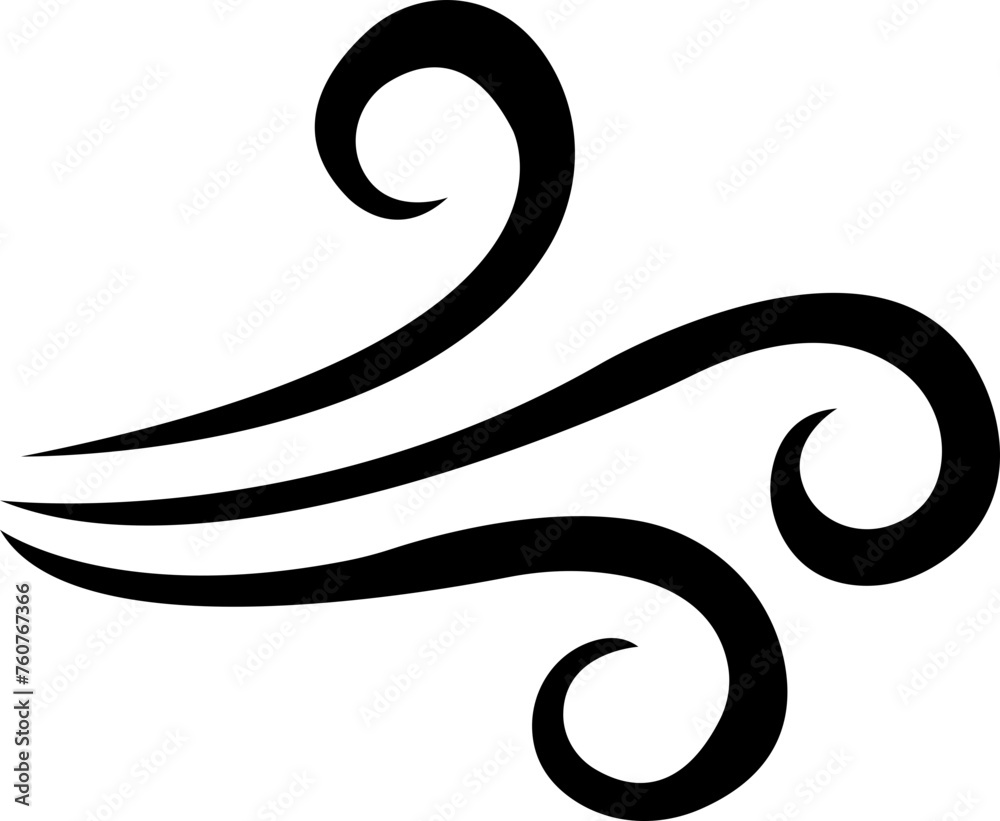 Blowing wind line icon. Windy weather symbol. Windy blow, Wind icon ...