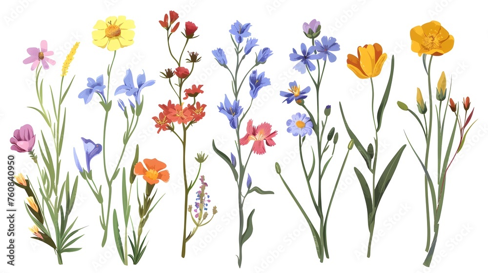 Birth Flower Vector Bundle Floral Clipart 24 Design Stock Illustration ...