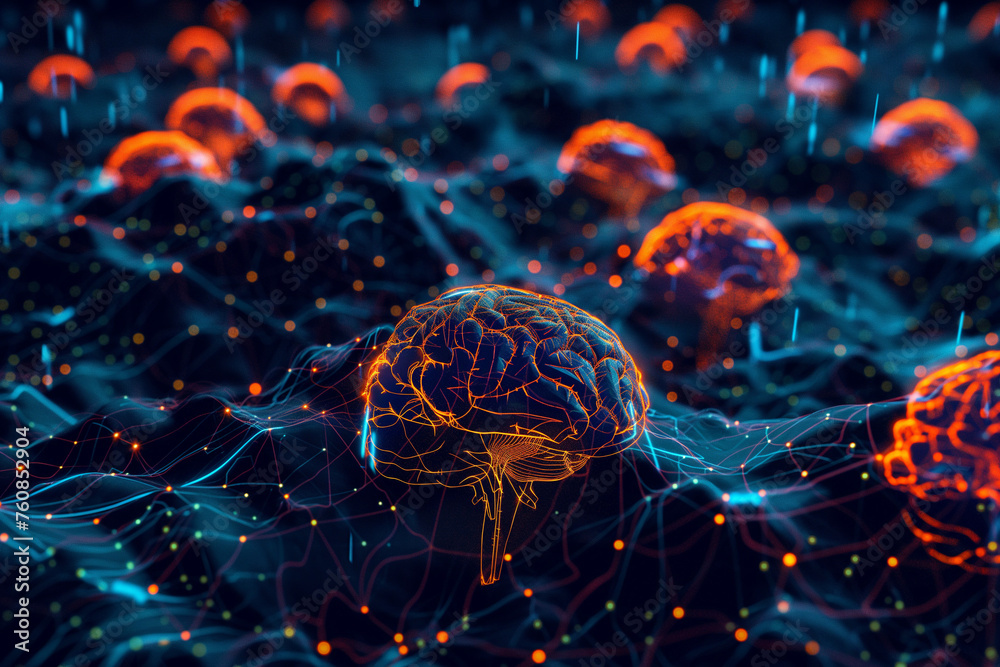 Artificial intelligence autonomy domination of AI in the world concept ...