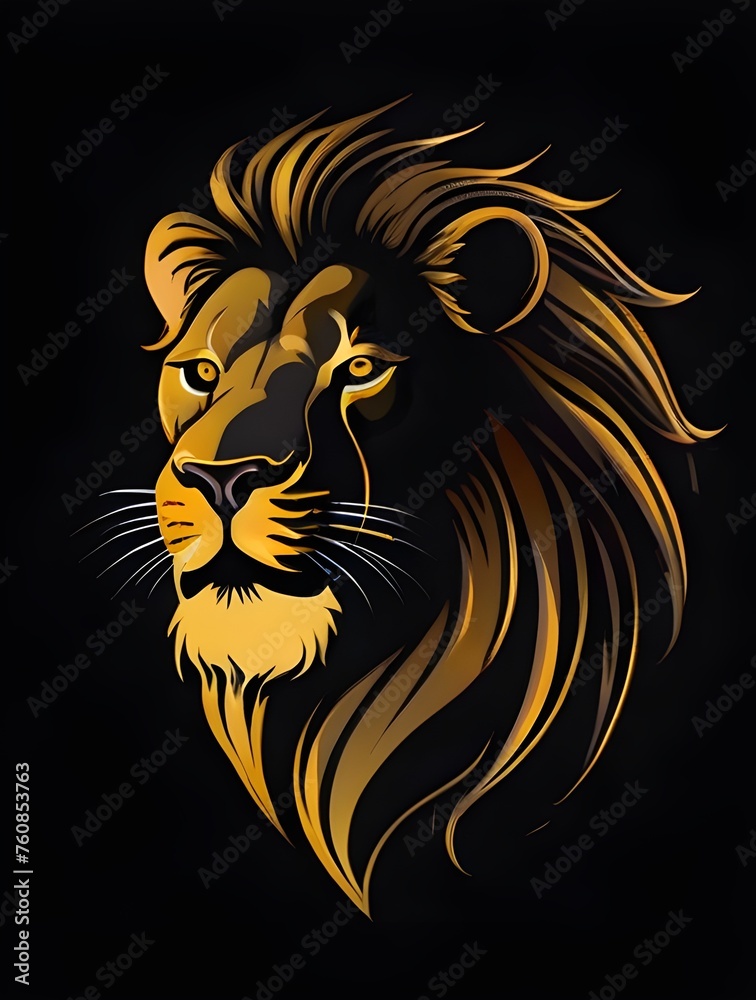lion illustration, lion head vector, lion head logo, lion logo, lion ...