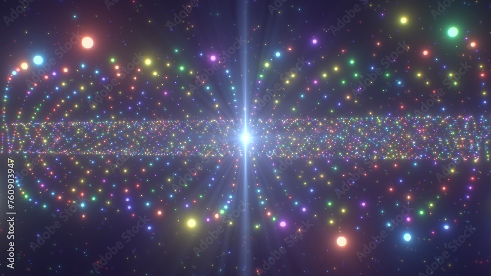 Beautiful Sparkling Light Waves Flashing Sparkle Stars In Outer Space ...