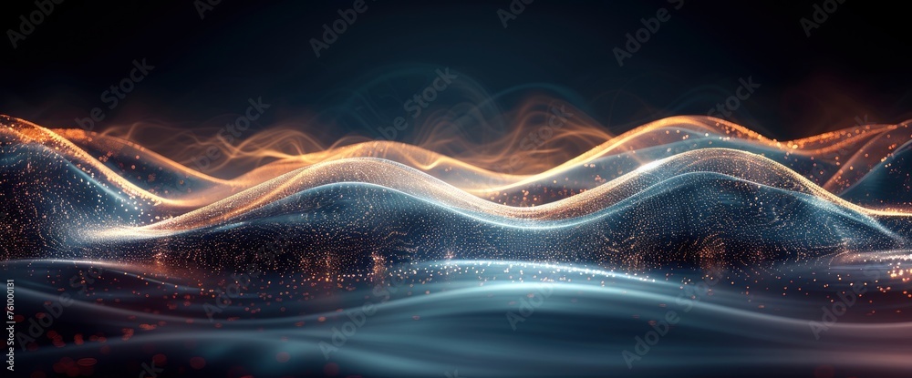 wave line abstract tech background, Desktop Wallpaper Backgrounds ...