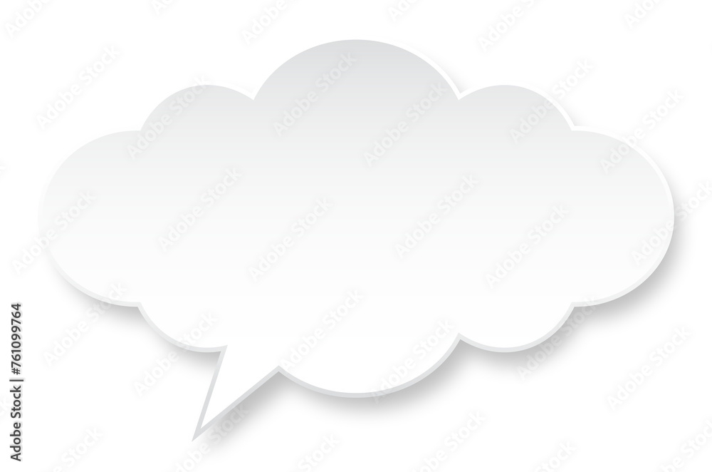 Cartoon speech bubble shape. Thinking sign, chatting box or message box ...