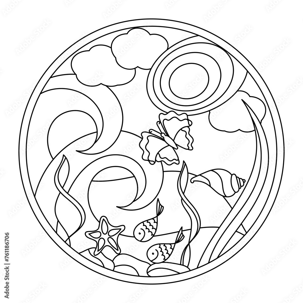 Environmental protection, coloring book page . Ecology concept vector ...