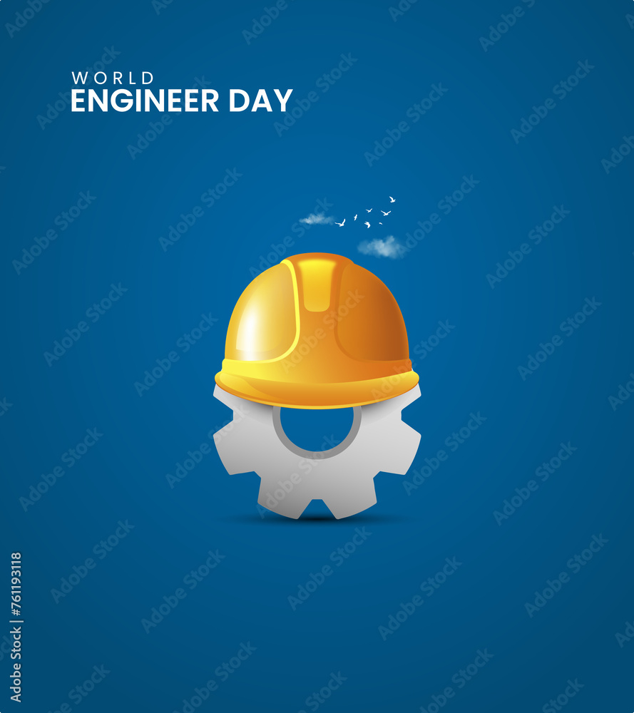 World engineers day, Gear Icons with building, city, town, engineers ...