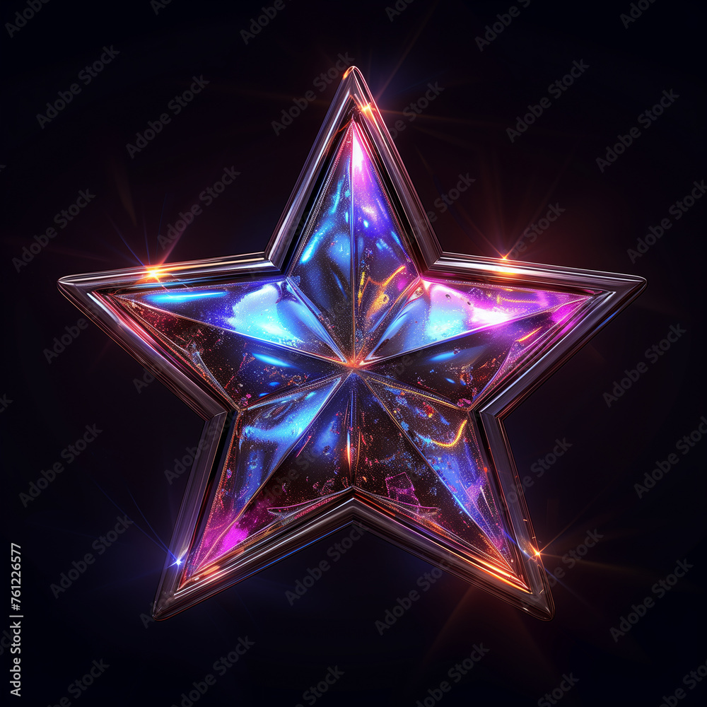 the user star logo, platinum skin，shiny colorful, concept art,polycount ...
