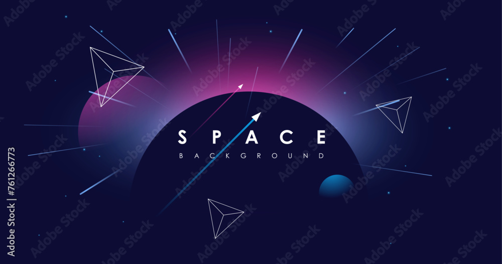 Universe background for presentation design. Brochure template with ...