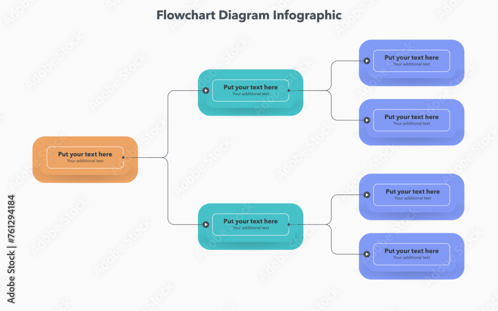 Simple modern template for flowchart diagram. Flat infographic design ...