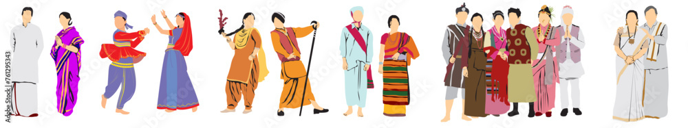 indian traditional dress Stock Vector | Adobe Stock