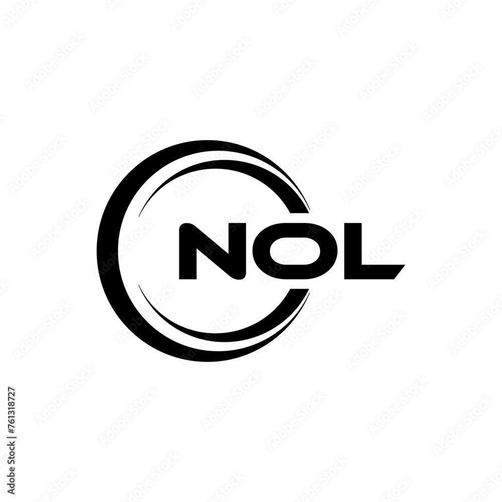 NOL letter logo design with white background in illustrator, cube logo ...