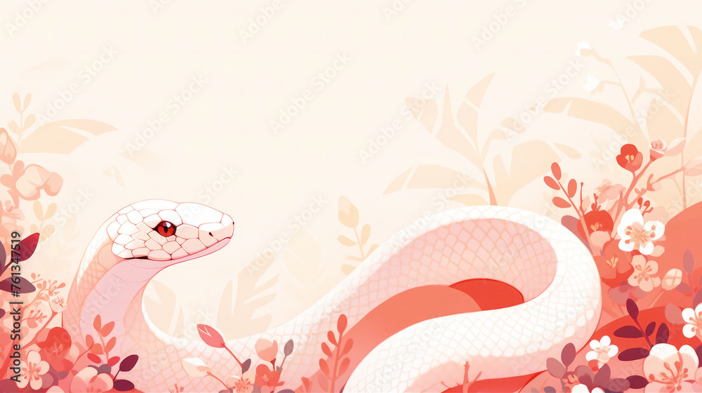 2025 Chinese New Year of Snake Template Background Cute Illustration in ...