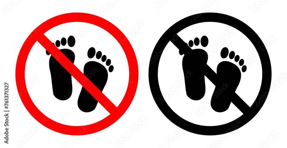 Footwear and Footprint Prohibition. Mandatory Barefoot Entry. Dirty ...