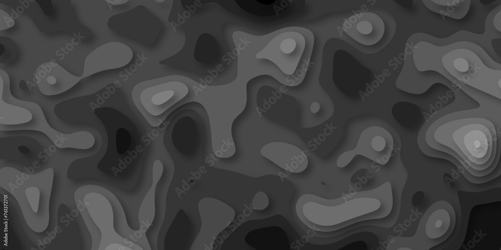 3D Stylized topographic contour map. Geography scheme and terrain ...