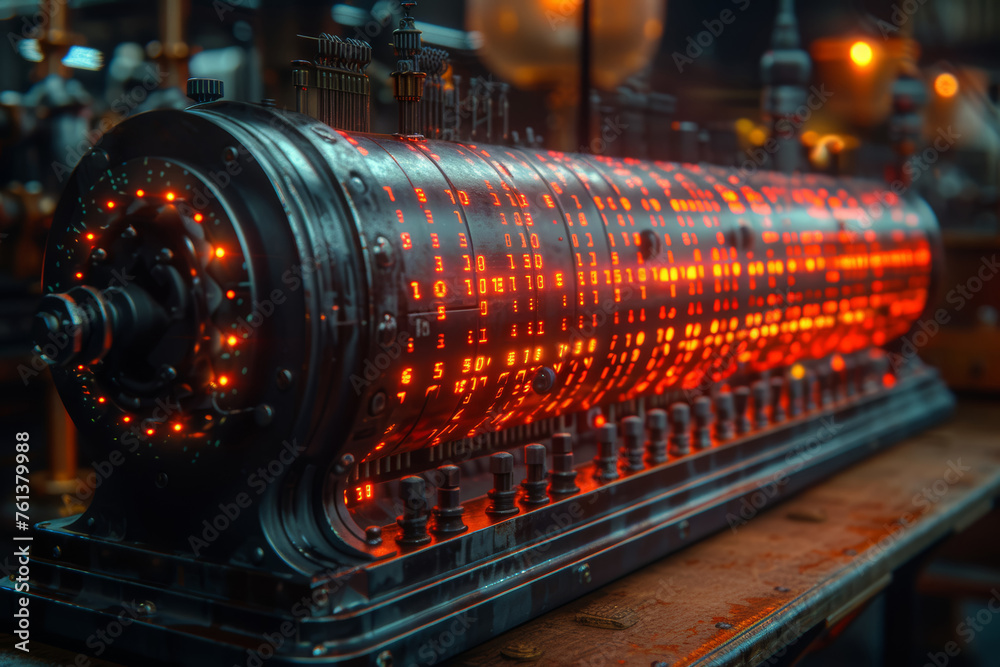 A Morse code machine tapping out messages with blinking lights ...