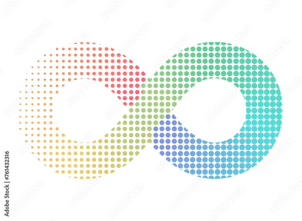 Infinity gradient dots sign vector illustration. Neurodiversity and ...