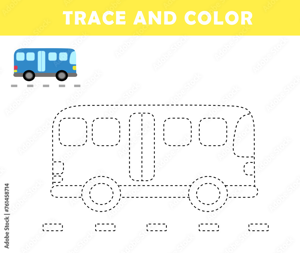 Trace and color for children. Handwriting practice. Coloring page for ...