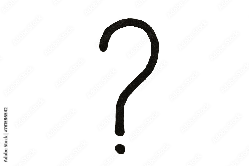 Hand drawn black question mark isolated on transparent background Stock ...