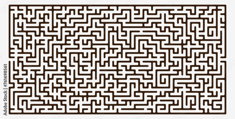 Rectangle shaped labyrinth (maze) design. Vector graphic illustration ...