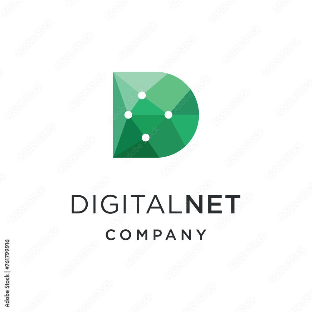Editable letter D technology network Perfect for logo statistics and ...