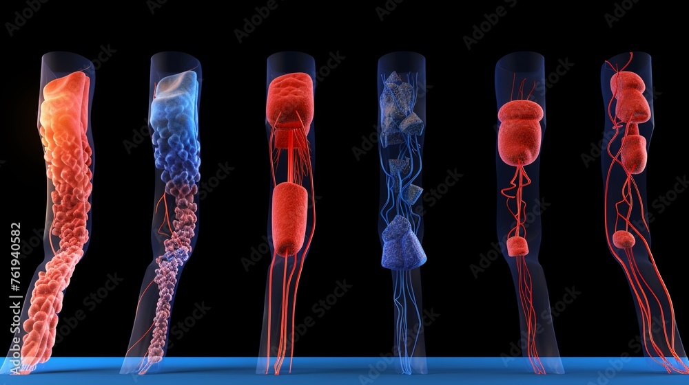 3D animated sequence showing the progression of Deep Vein Thrombosis ...