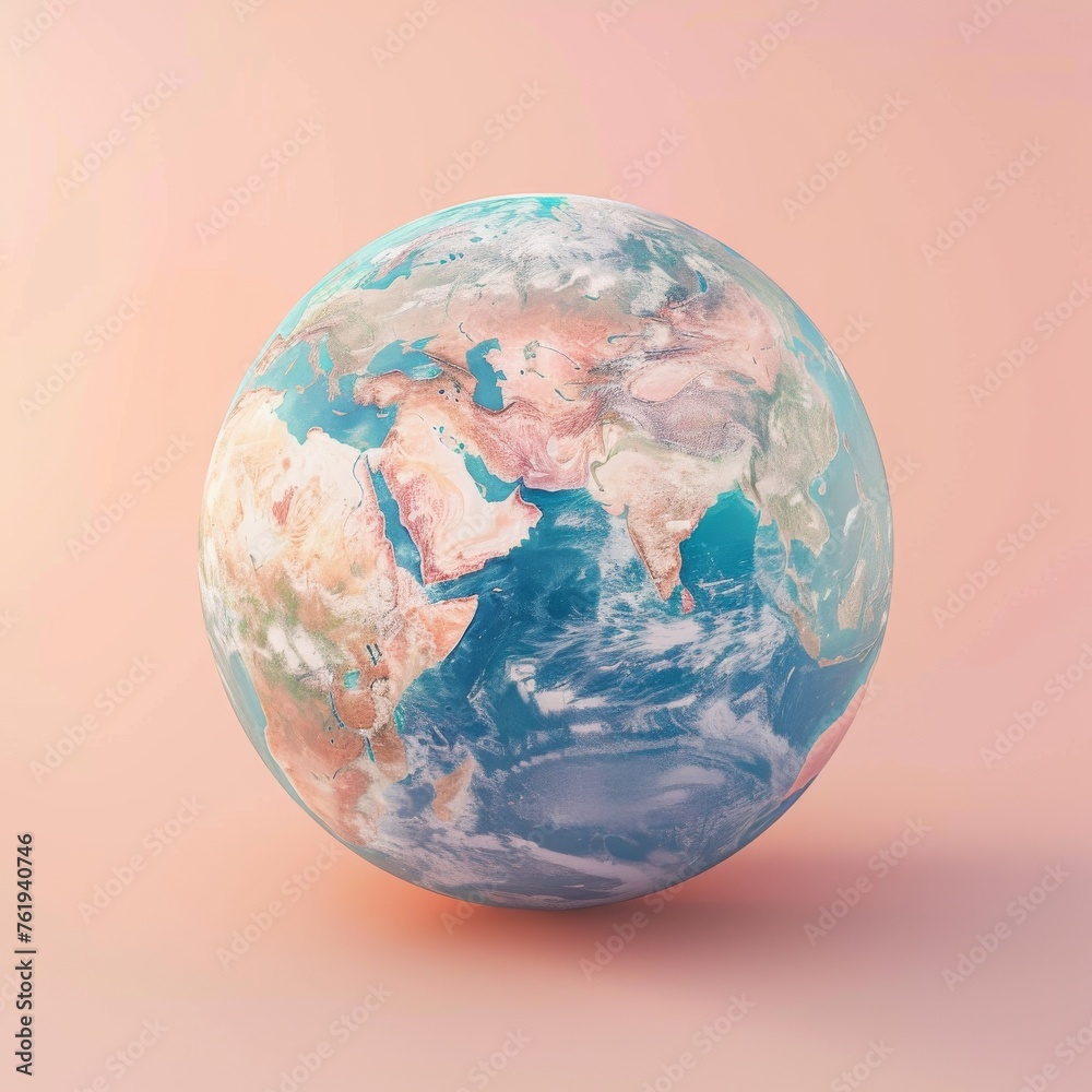 Perfect sphere Earth with a smooth surface, 3D globe model showcasing ...